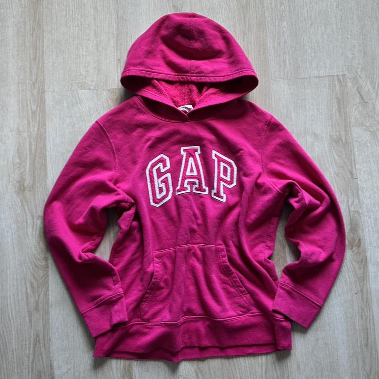 Hot Pink Gap Hoodie US Women’s Size Medium Front... - Depop