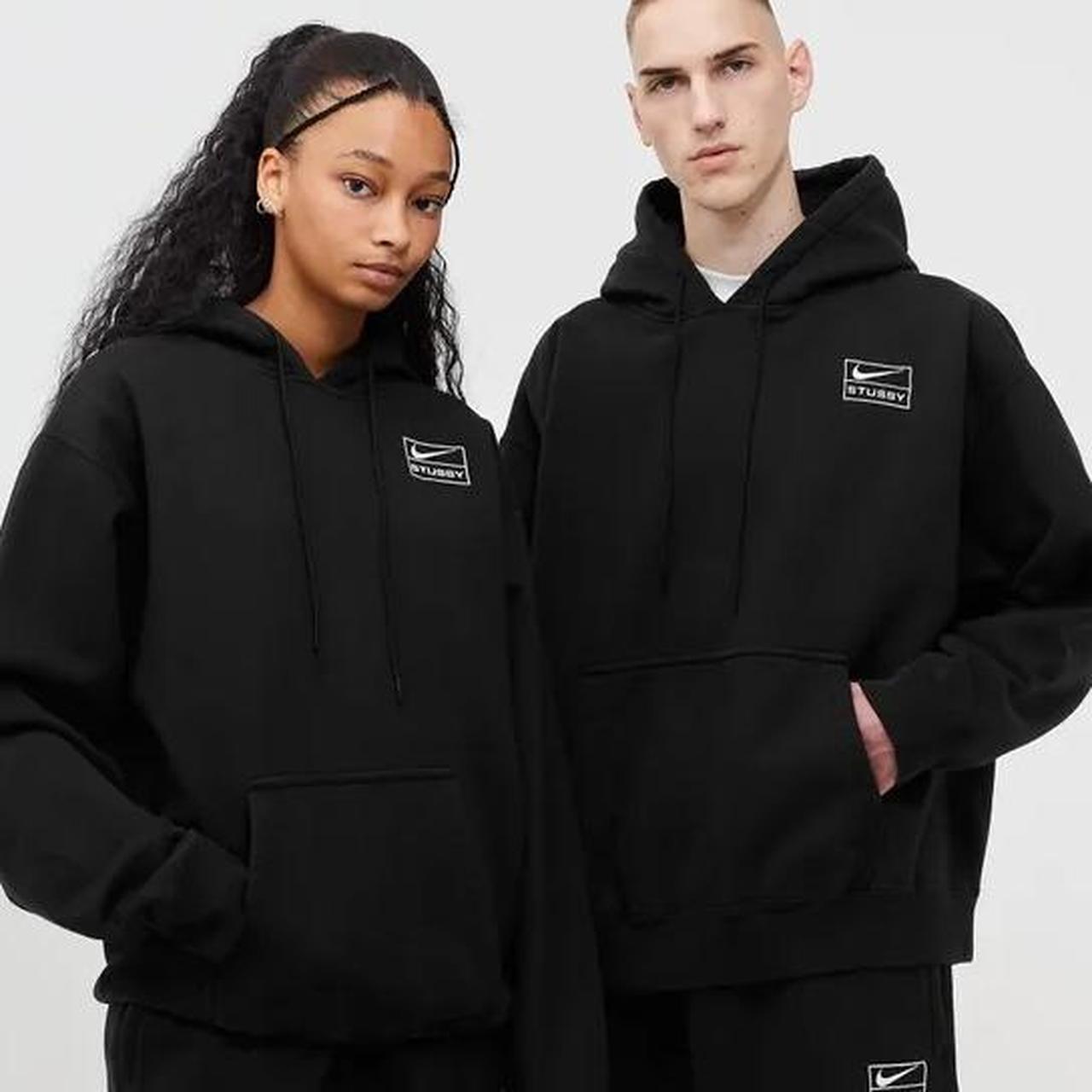 Nike x stussy black hoodie collab - size Medium... - Depop