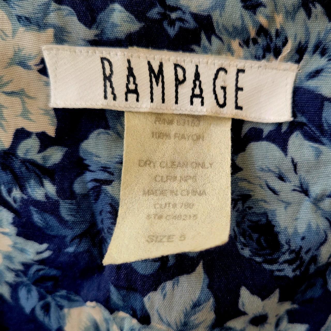 Vintage 1990s RAMPAGE Dress. Blue / White Floqers... - Depop