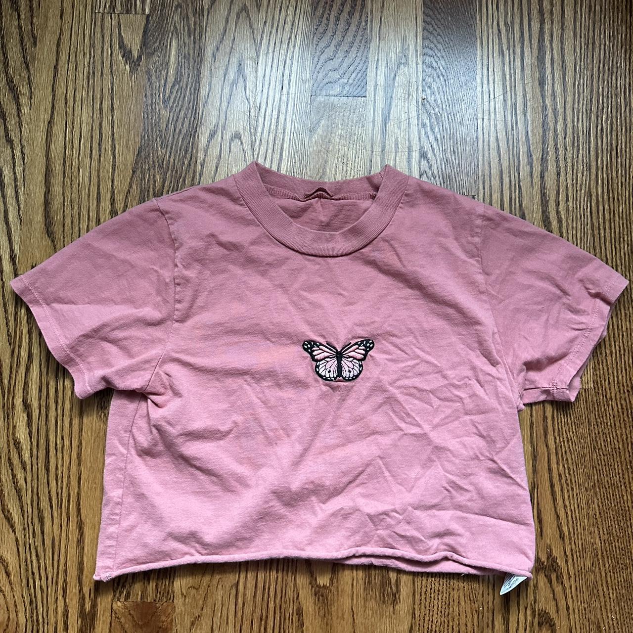 Pink butterfly top - Depop