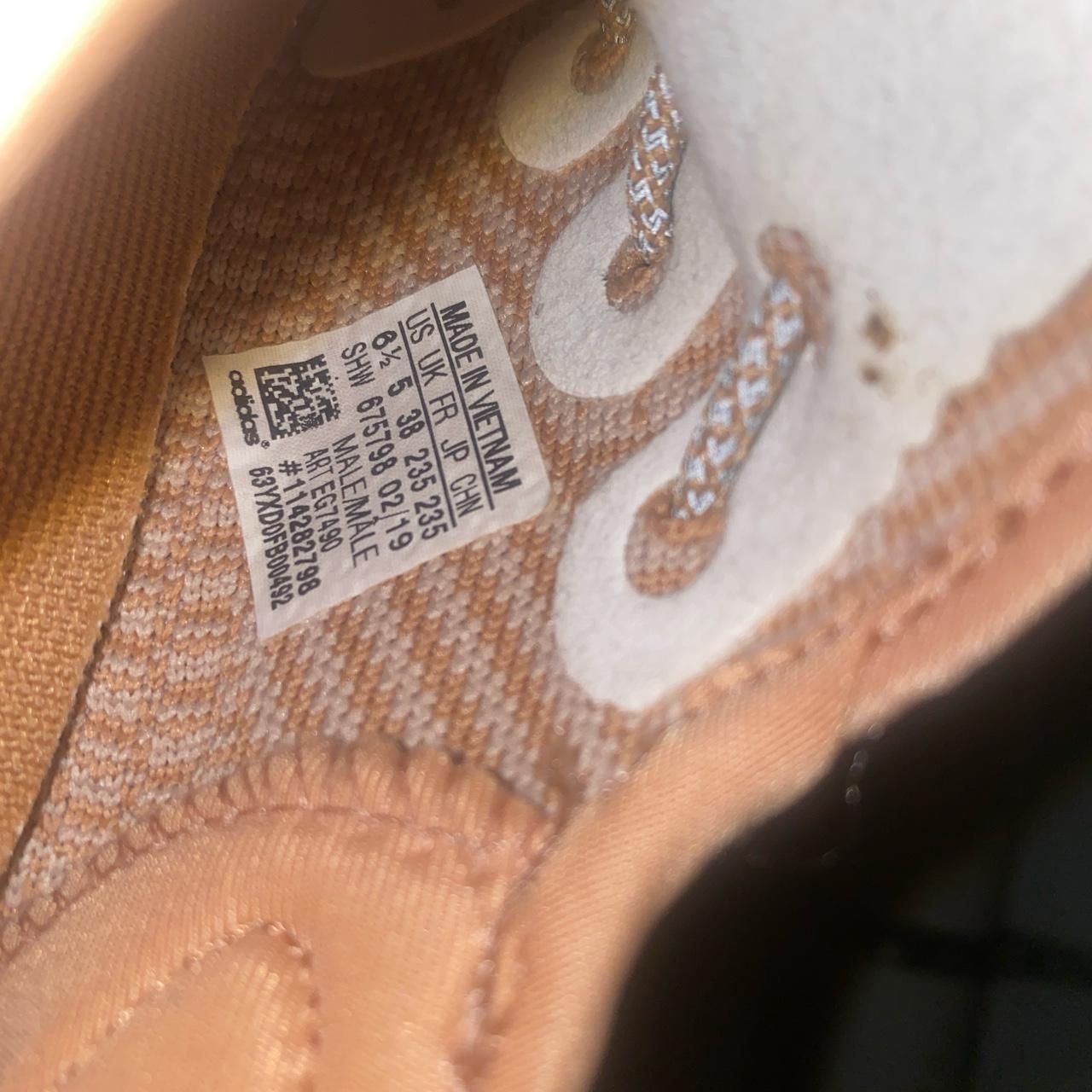 Peach, orange, and pink adidas meets Yeezy size 6.5... - Depop