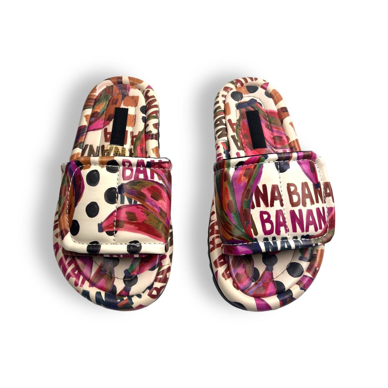 Puffy Printed Slides from Farm Rio in size 7 Womens... - Depop