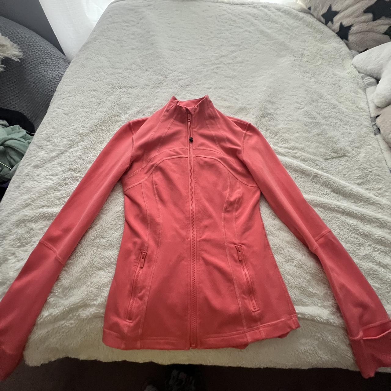 Lululemon define jacket size 4, color pink coral,... - Depop