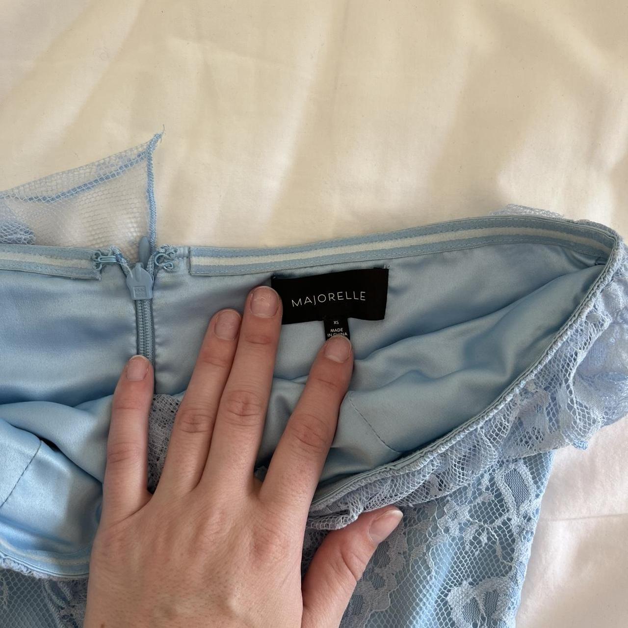 Revolve light baby blue mini dress Lace ruffle... - Depop