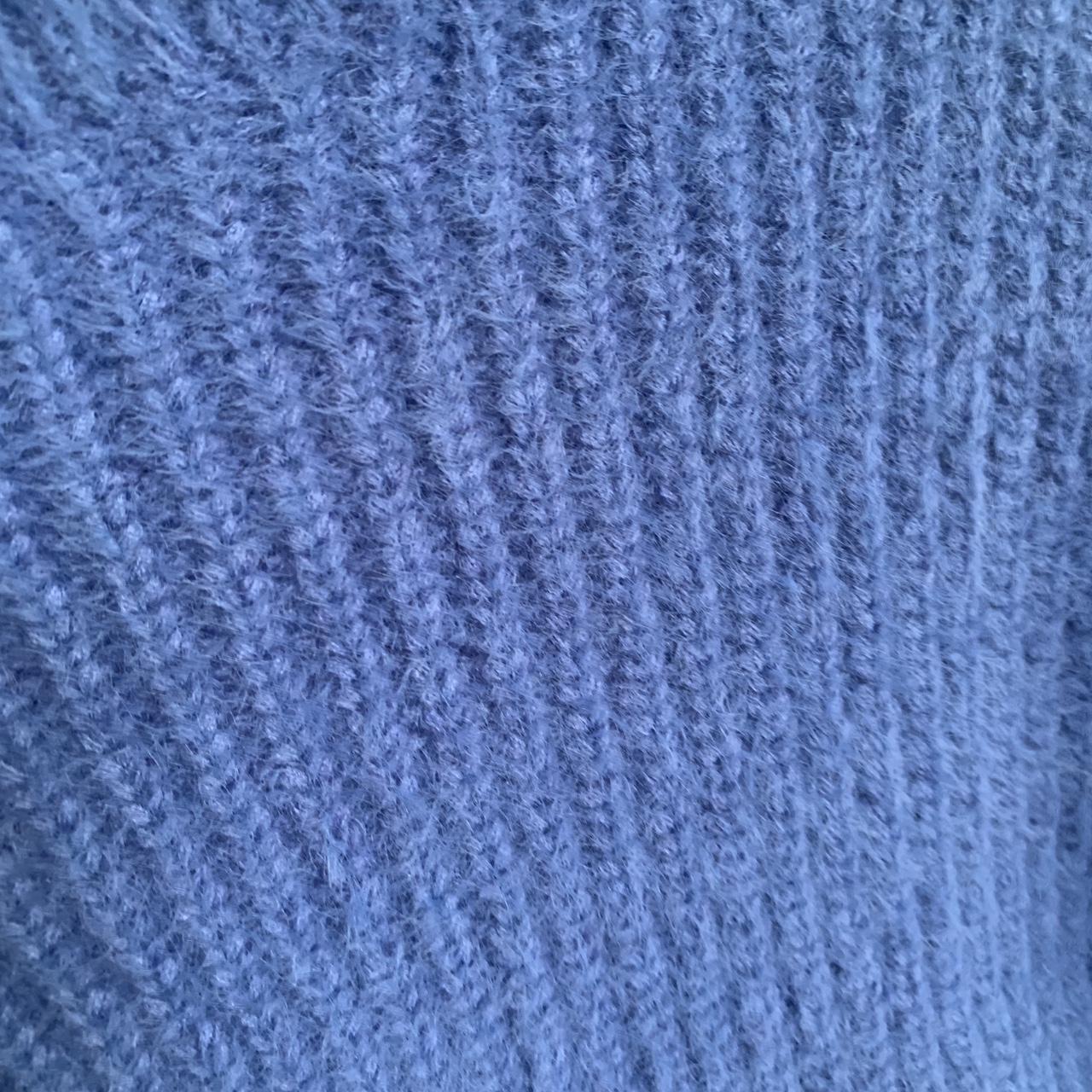 LUSH CROPPED BLUE KNIT SWEATER super cute! worn... - Depop