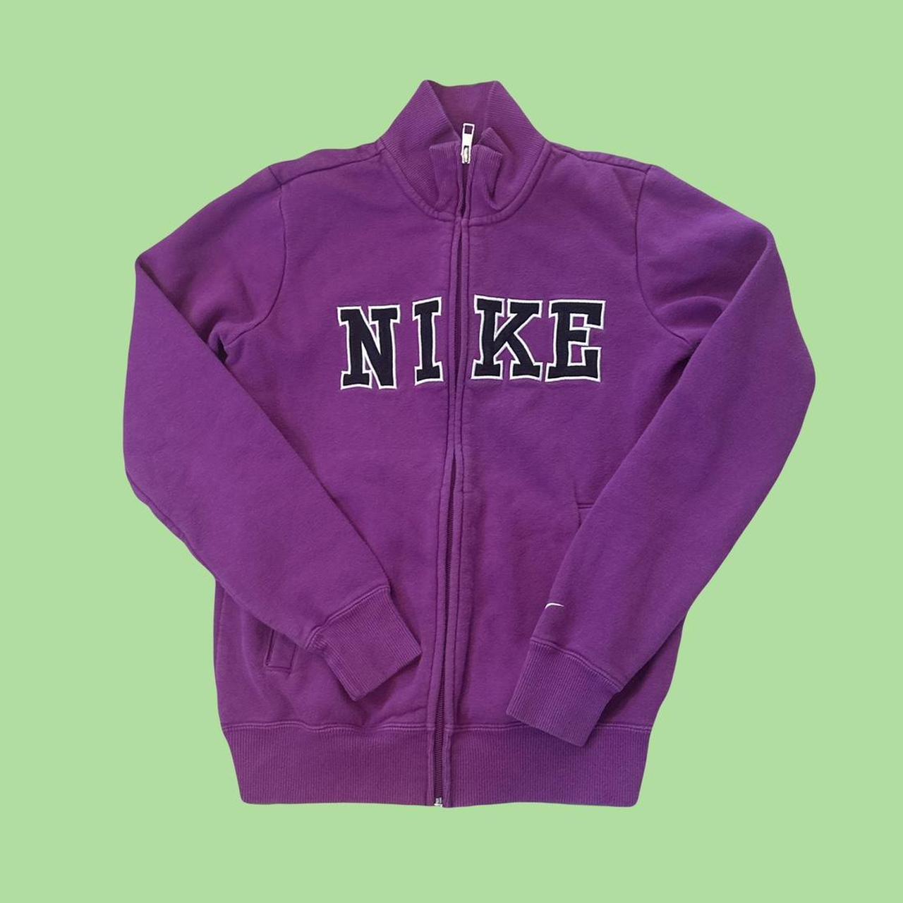 Description: y2k sportswear dark purple Nike zip up... - Depop