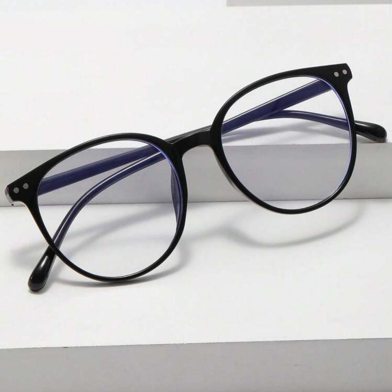 Black round frame glasses with clear lenses... | Depop