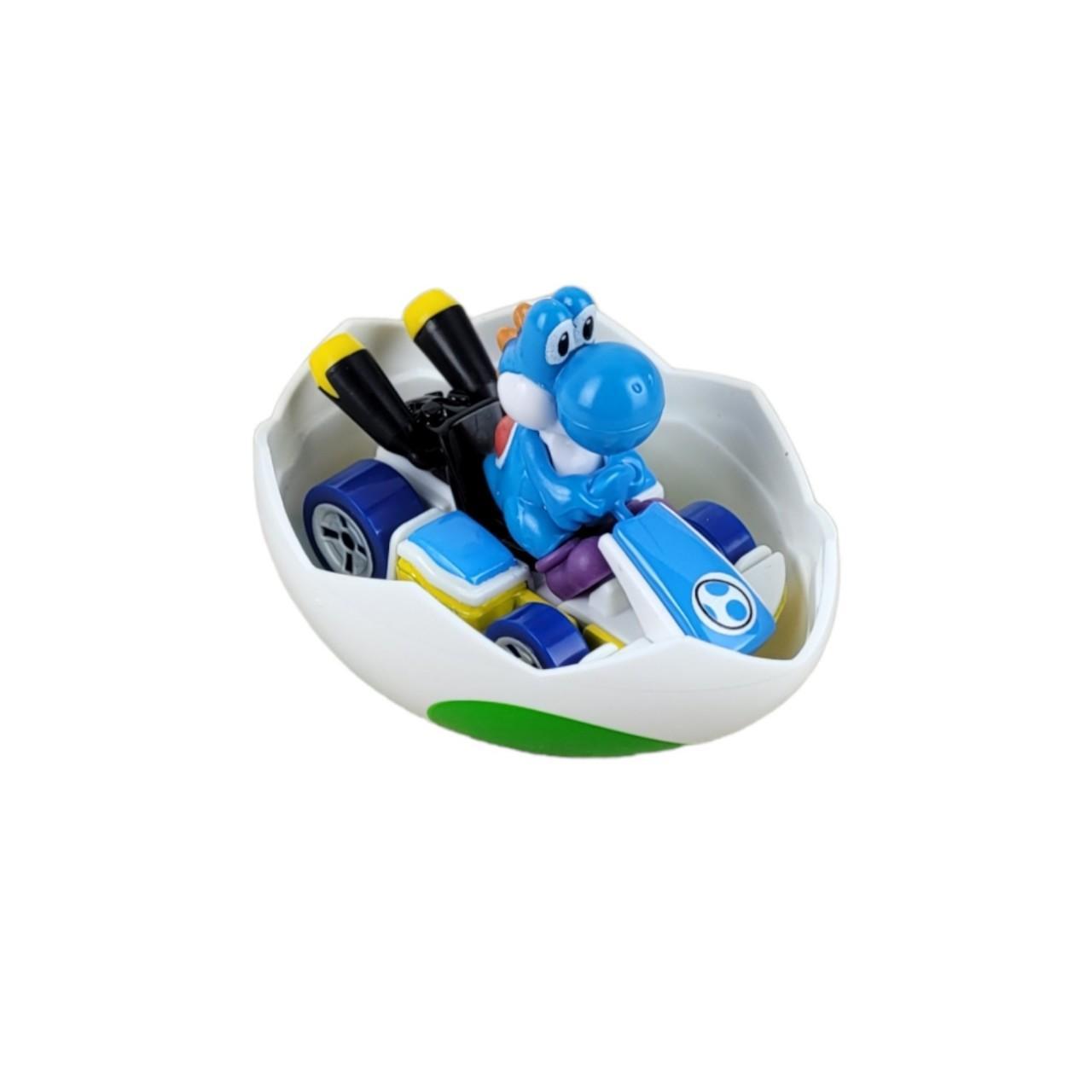 Hot Wheels Mario Kart Blue Yoshi Mystery Egg Toy... - Depop