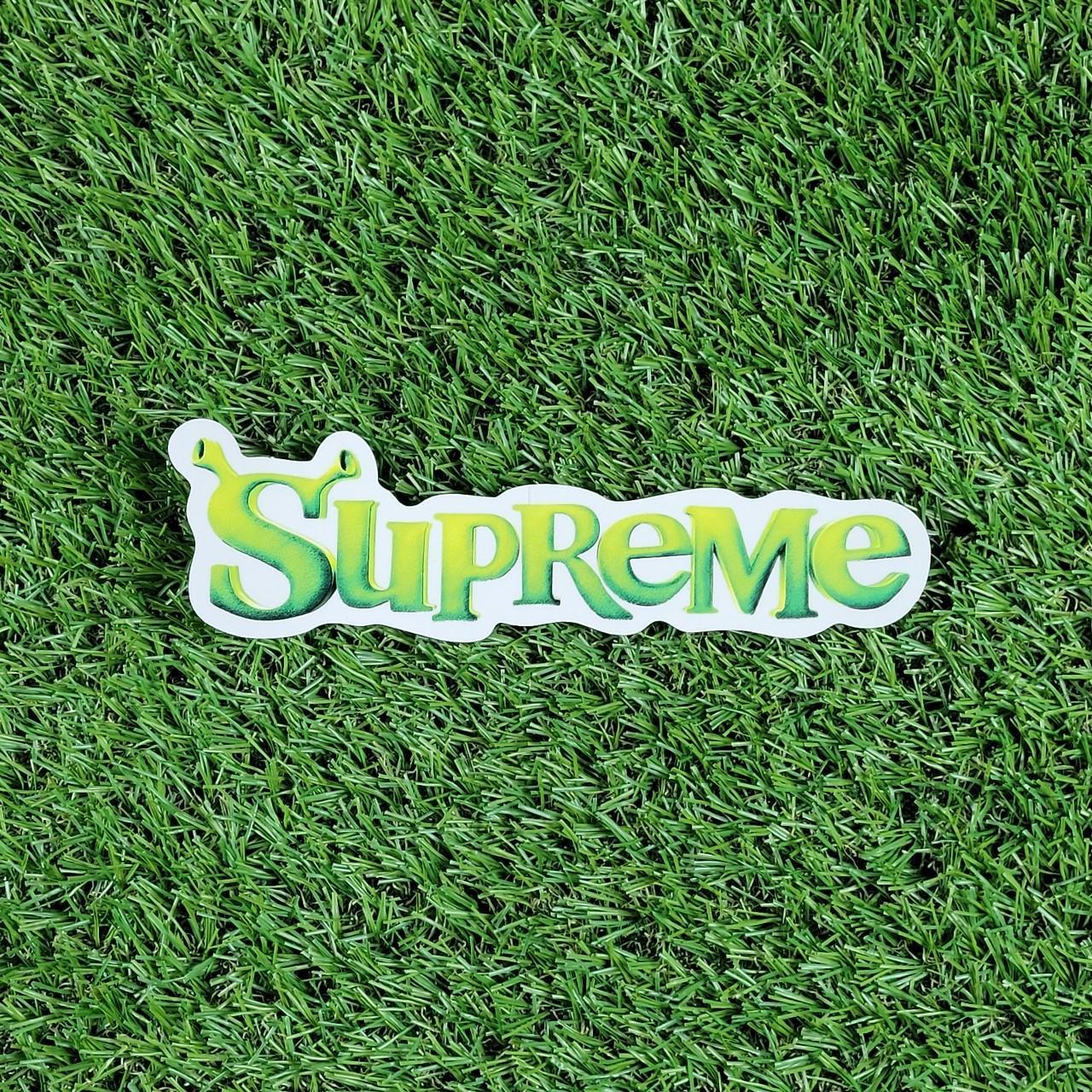 Supreme White and Green Stickers | Depop