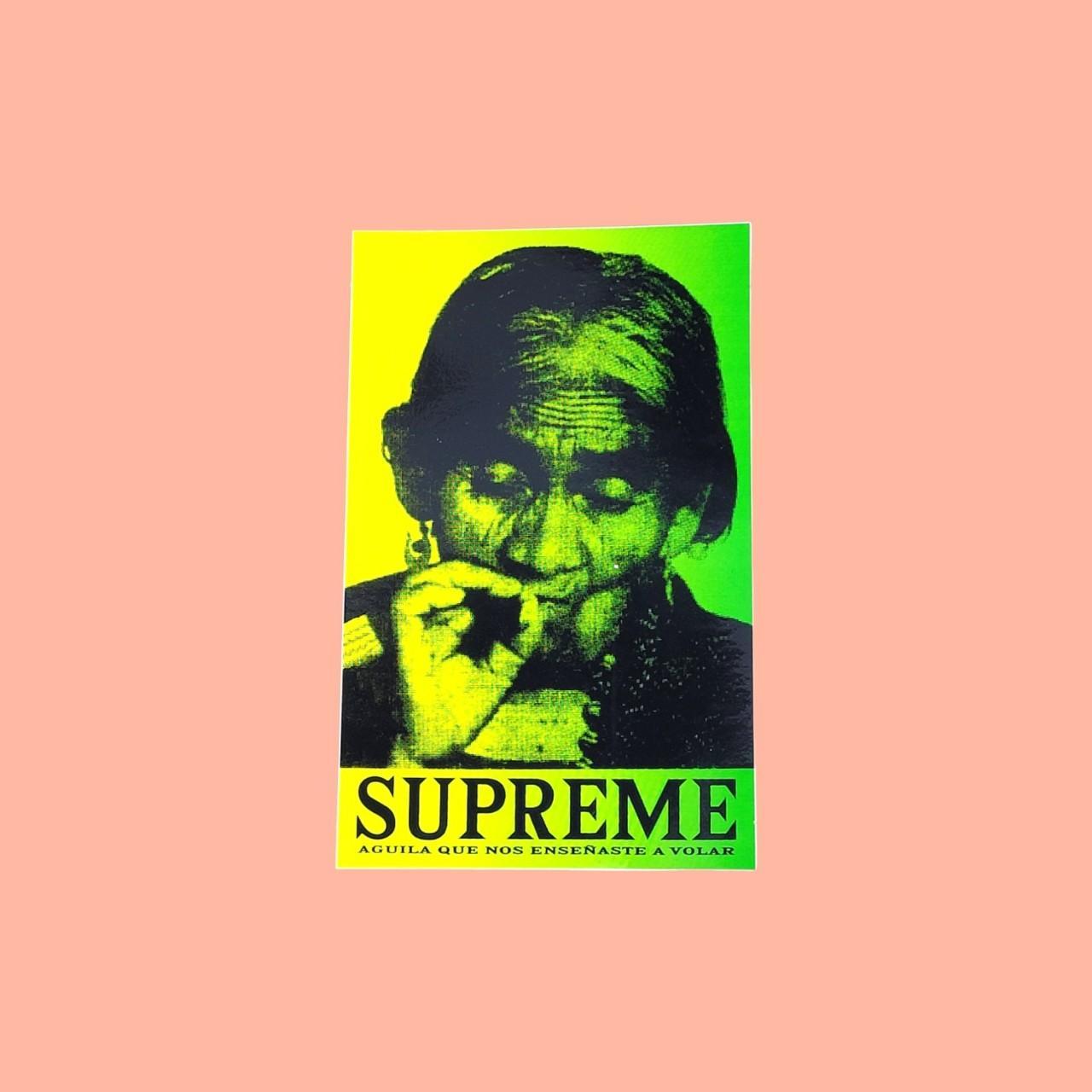 Supreme Green and Yellow Stickers | Depop