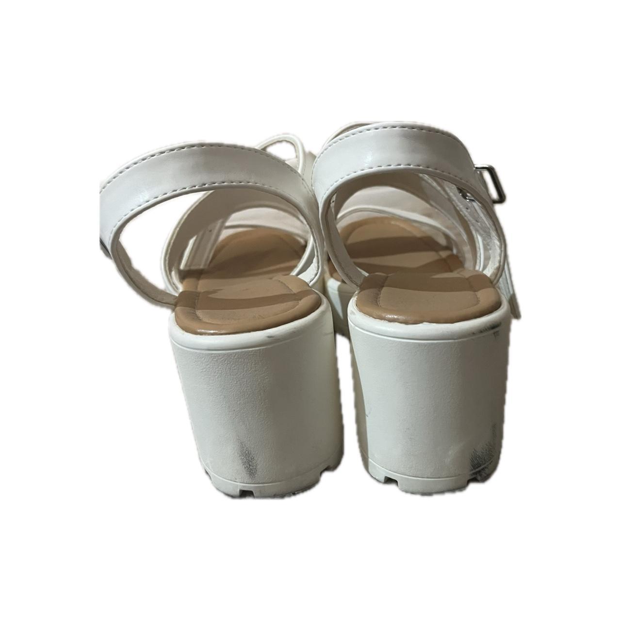 Cute white platform open toe shoes Worn many times -... - Depop