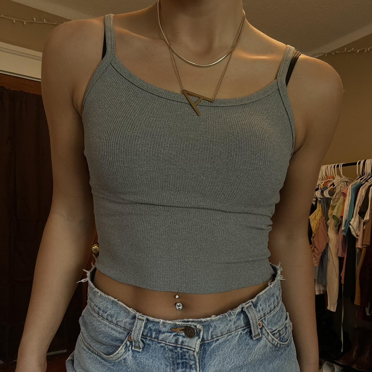 GRAY cropped tank - Depop