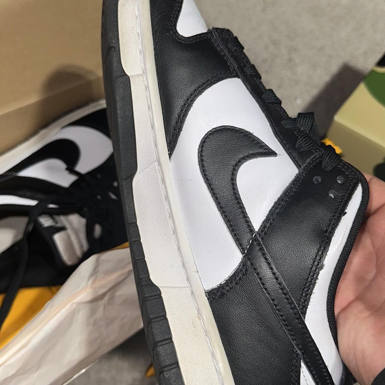 white black panda Nike Dunk Low Retro barely used... - Depop