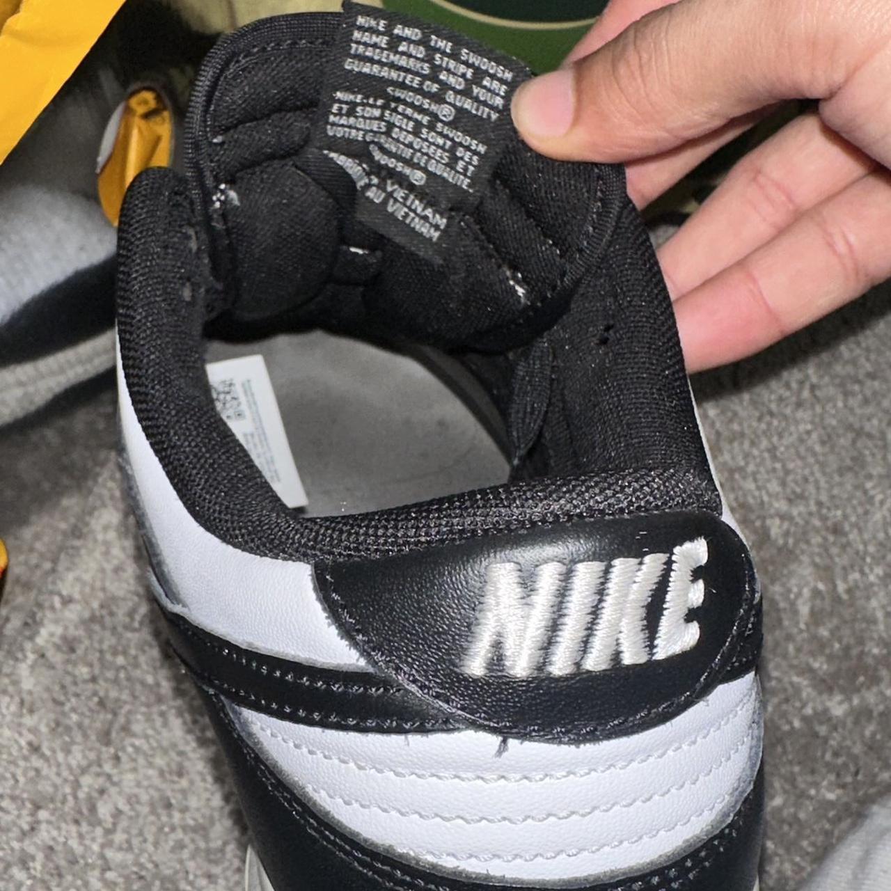 white black panda Nike Dunk Low Retro barely used... - Depop