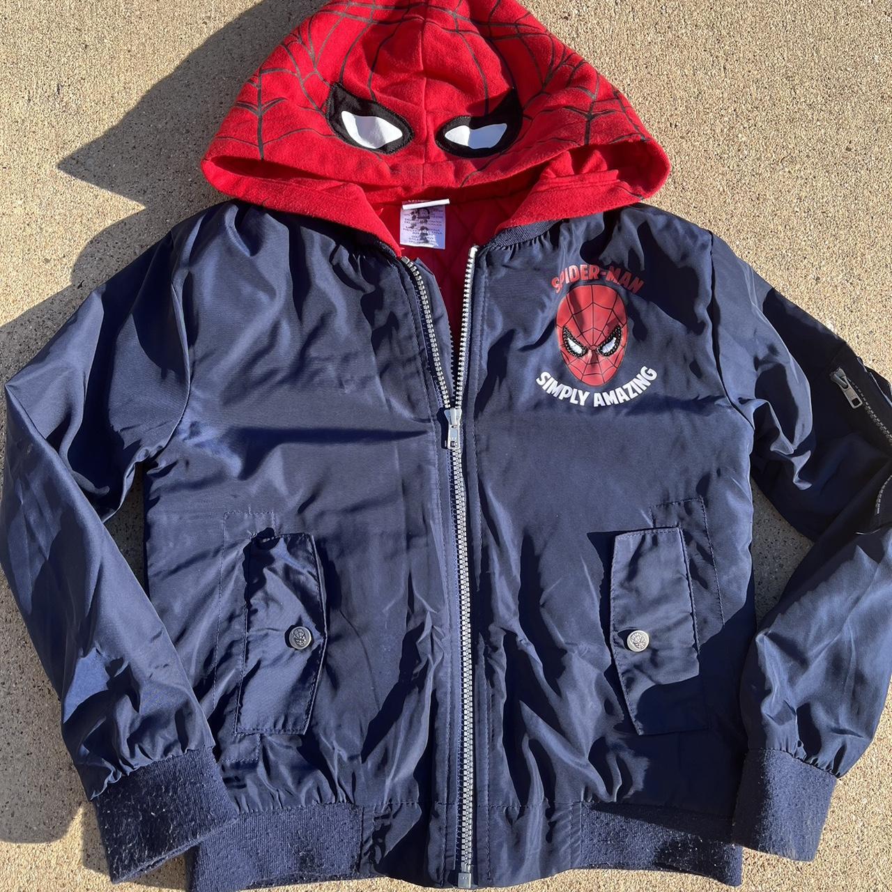 Spider-Man full zip bomber jacket - side pockets -... - Depop