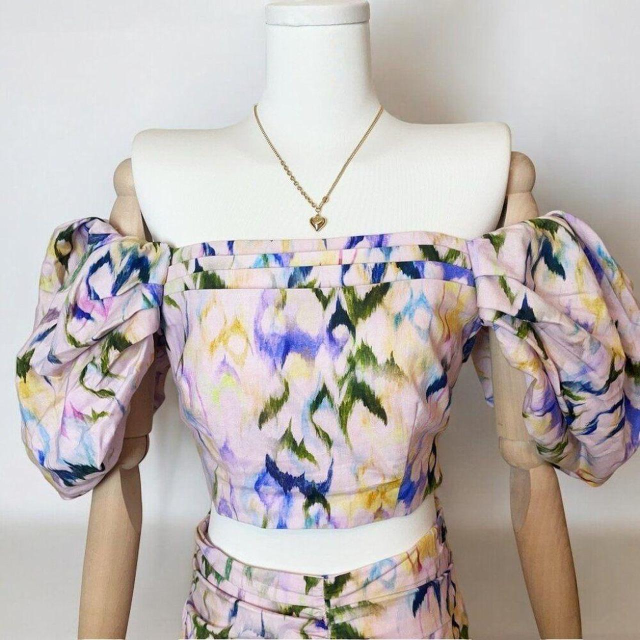 - Off Shoulder - Linen - Short bubble sleeve - Mini... | Depop