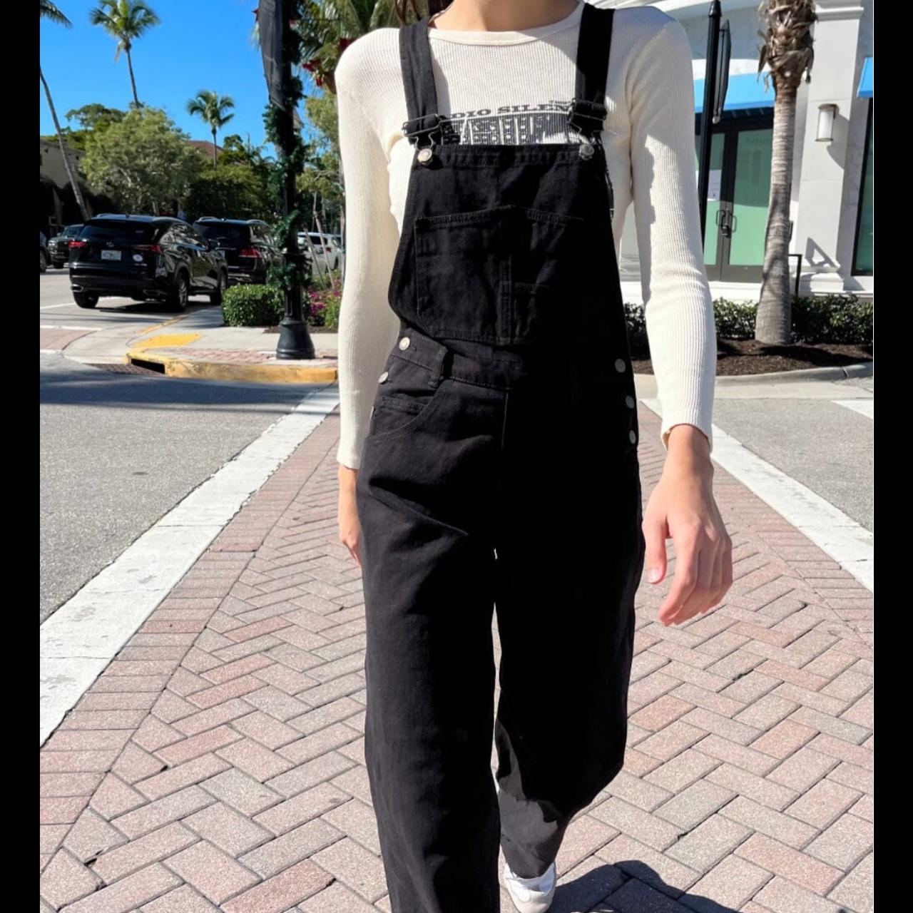Brandy Melville Hayley black overalls worn a few... - Depop