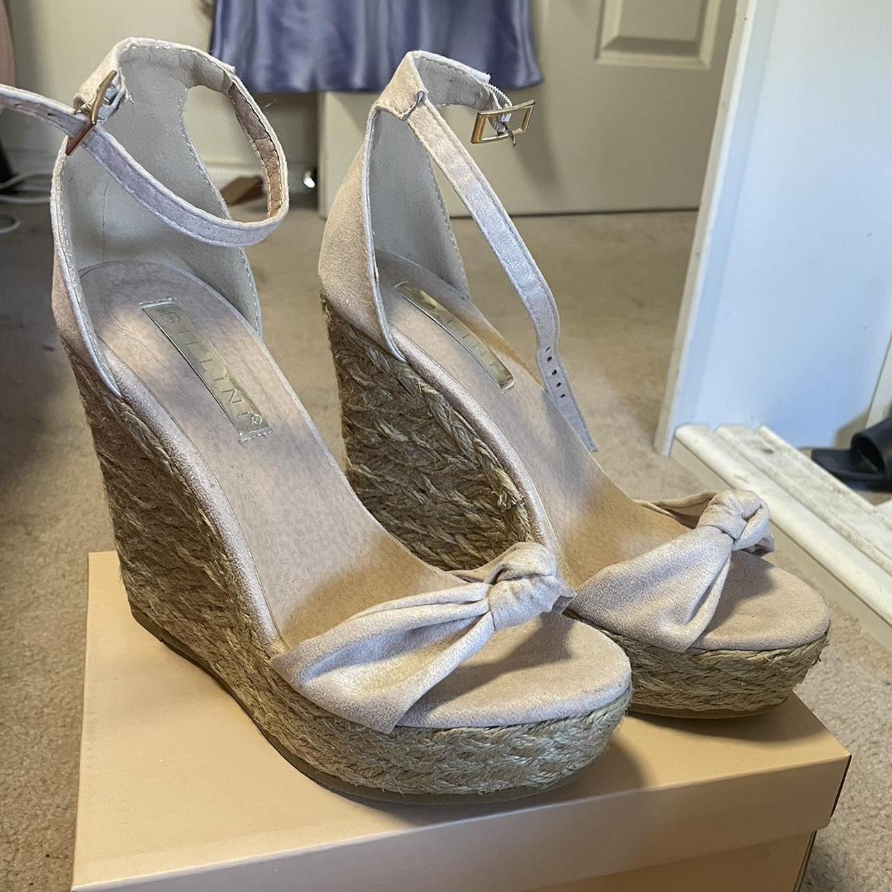 Brand new Billini wedged heels In a light pink... - Depop