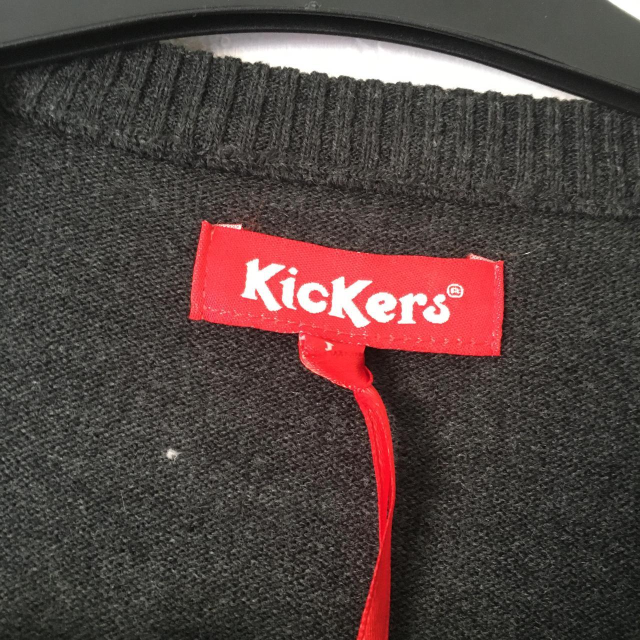 Vintage Kickers Navy With Red Stripes Round Neck... - Depop