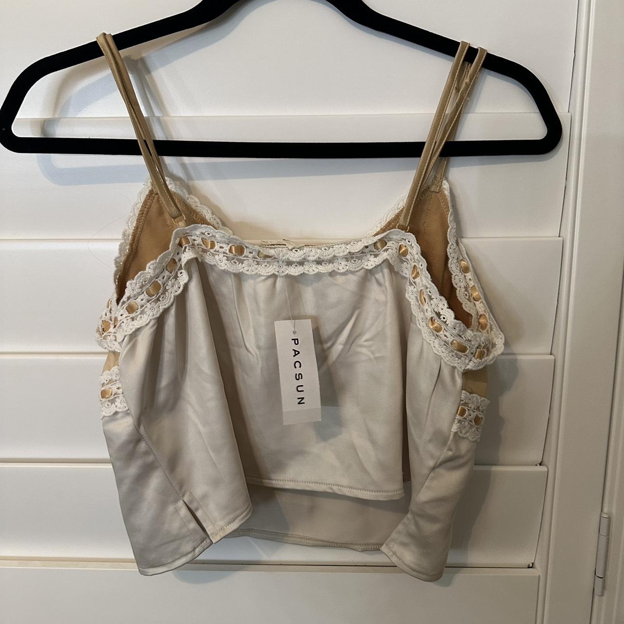 Pacsun/ L.A Hearts cropped silk tank top, never worn... - Depop
