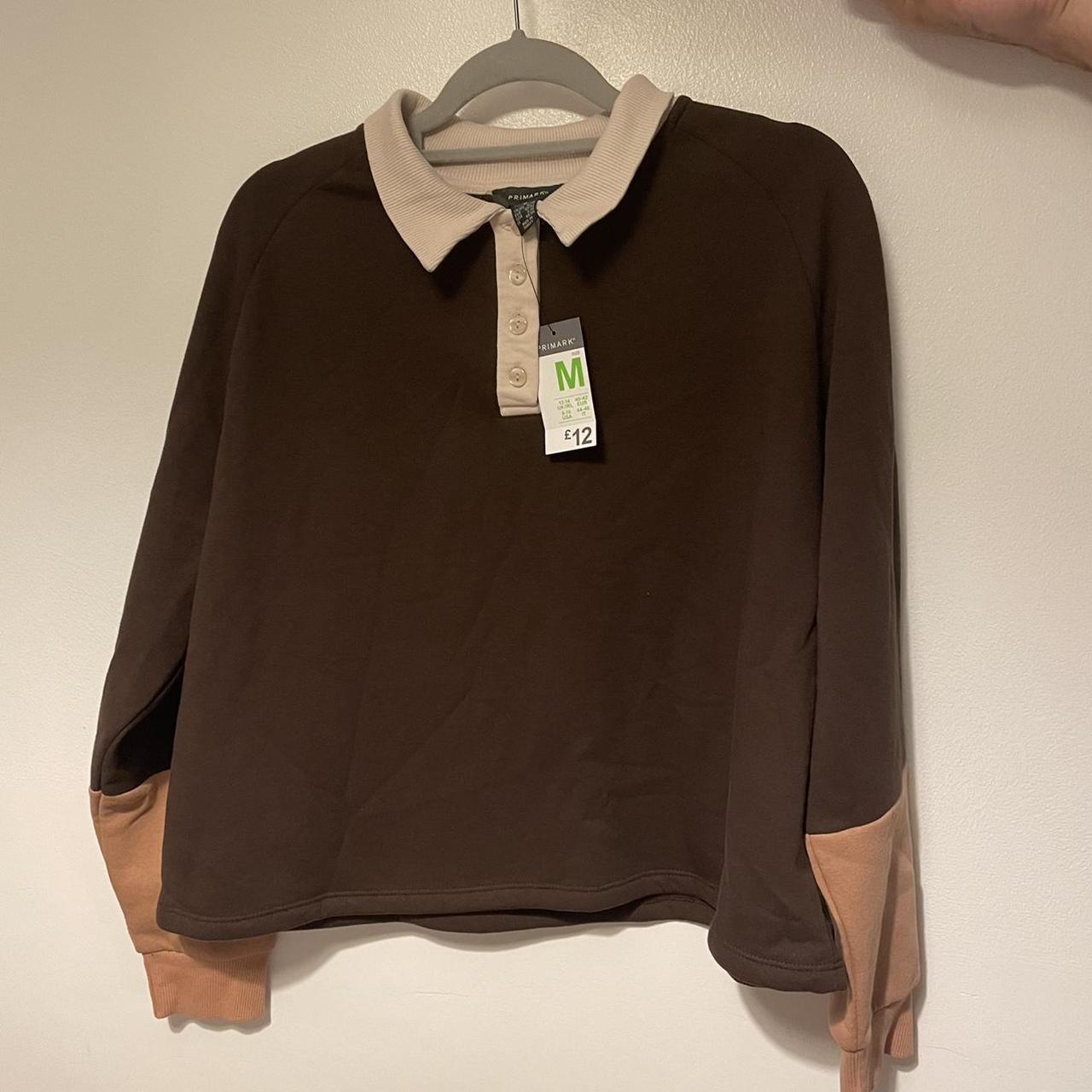 Primark Women's Brown and Cream Sweatshirt | Depop