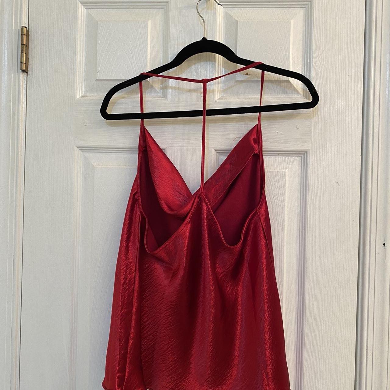 Lulus red satin cowl neckline top Red flowy top... - Depop