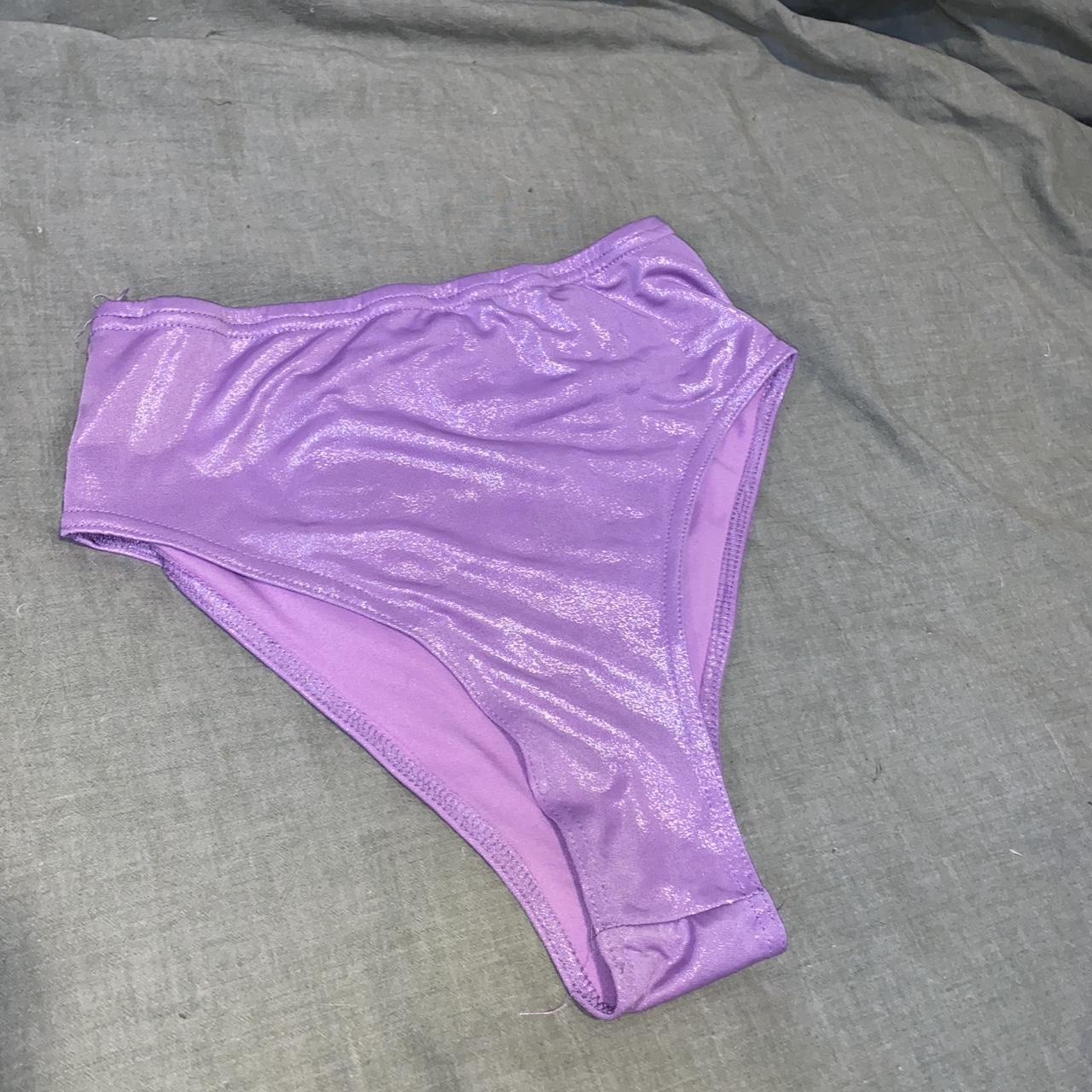 Purple high waisted, cheeky rave/bathing suit... - Depop
