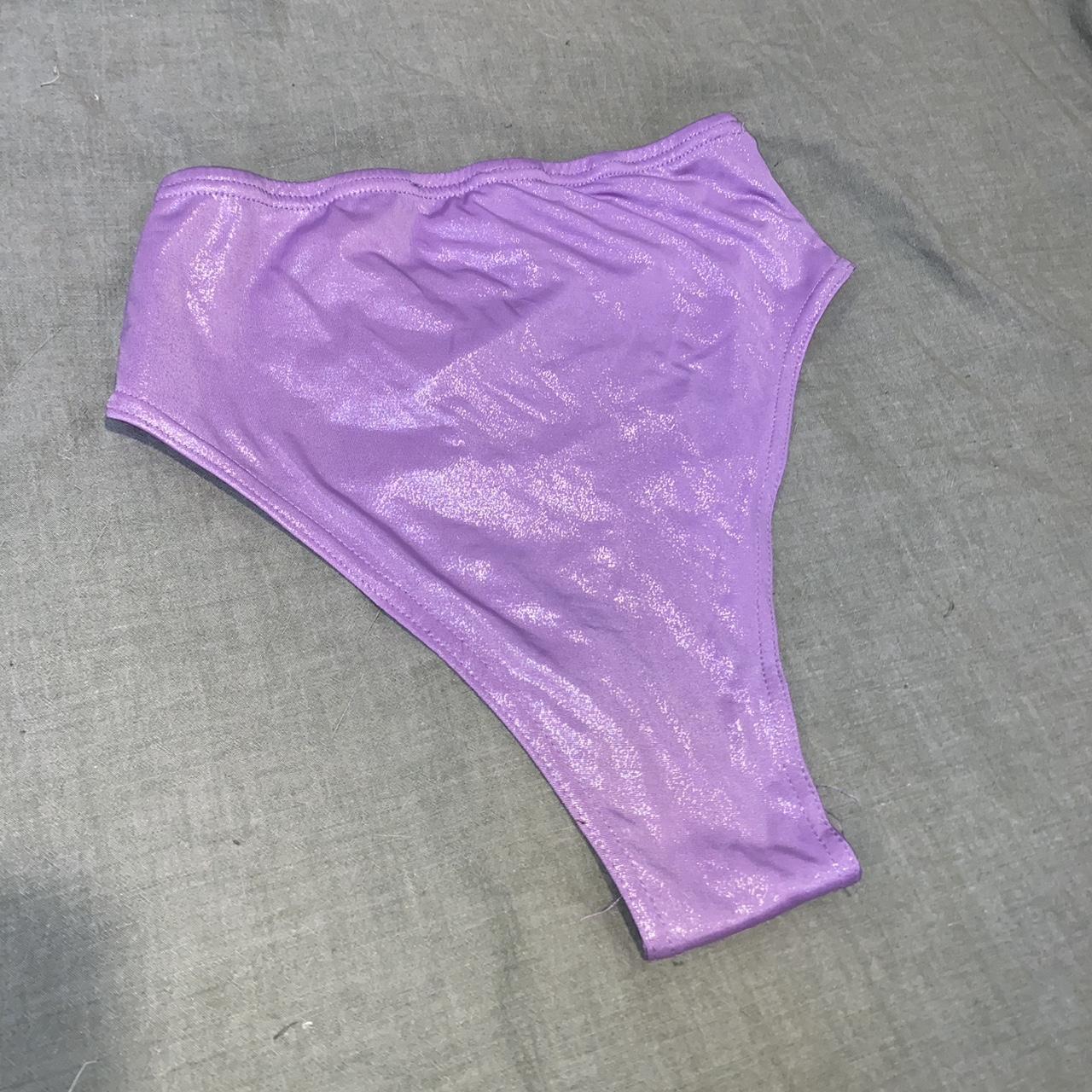 Purple high waisted, cheeky rave/bathing suit... - Depop