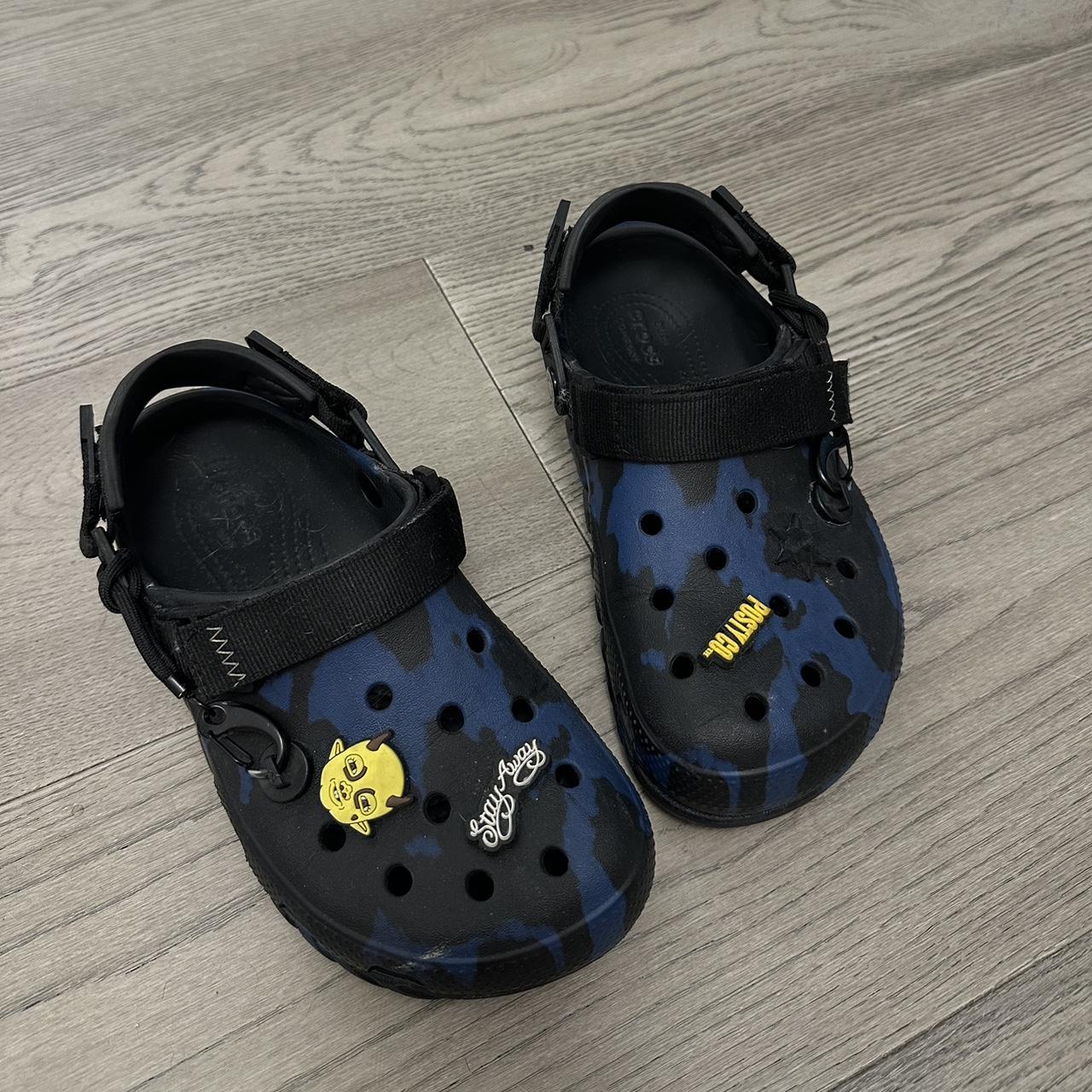 Post Malone blue and black crocs #postmalone #crocs... - Depop