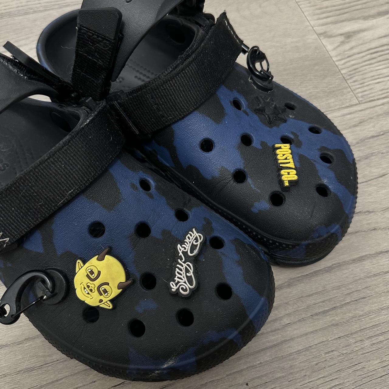 Post Malone blue and black crocs #postmalone #crocs... - Depop