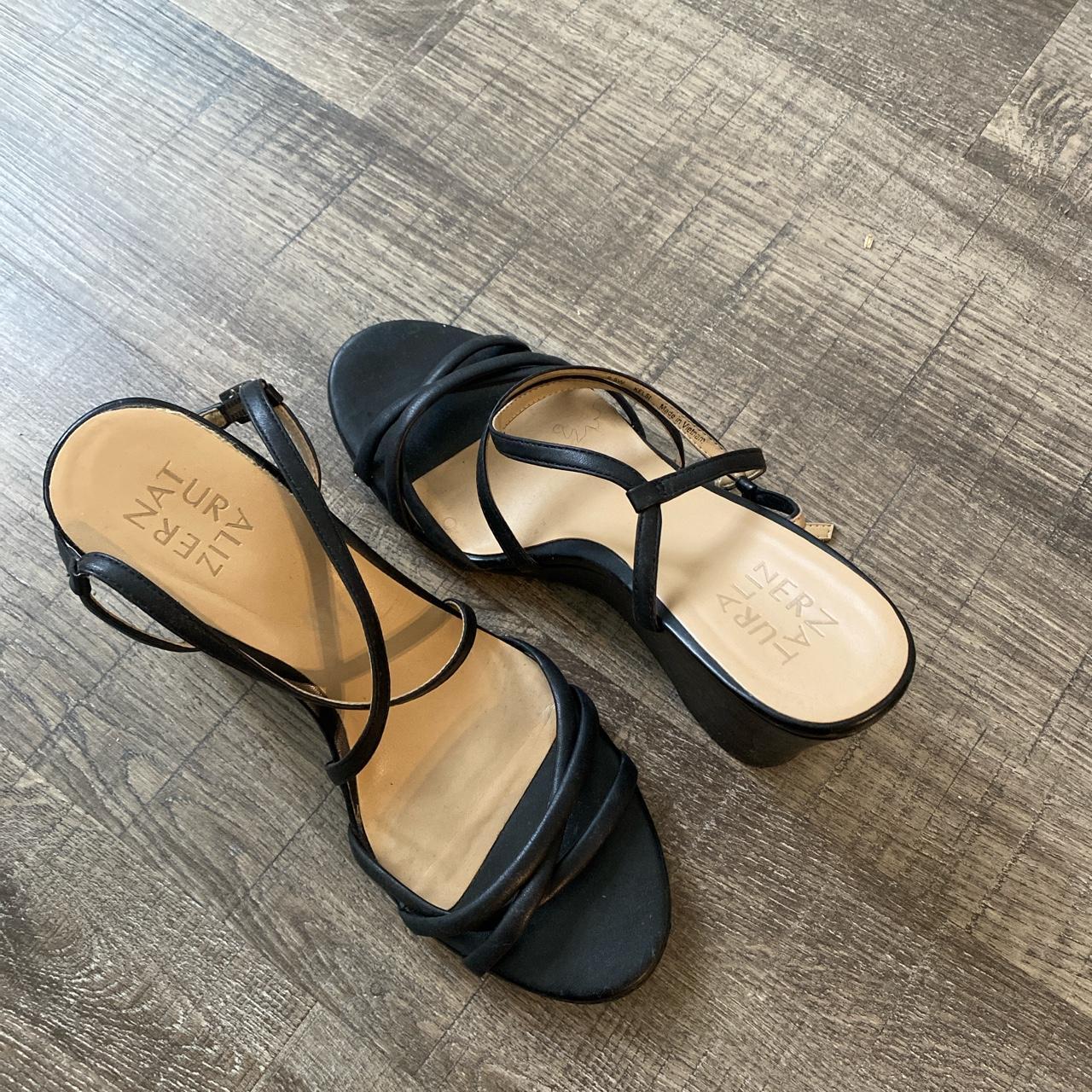 Vintage Strappy Wedge Sandal Labeled size 9.5 and... - Depop