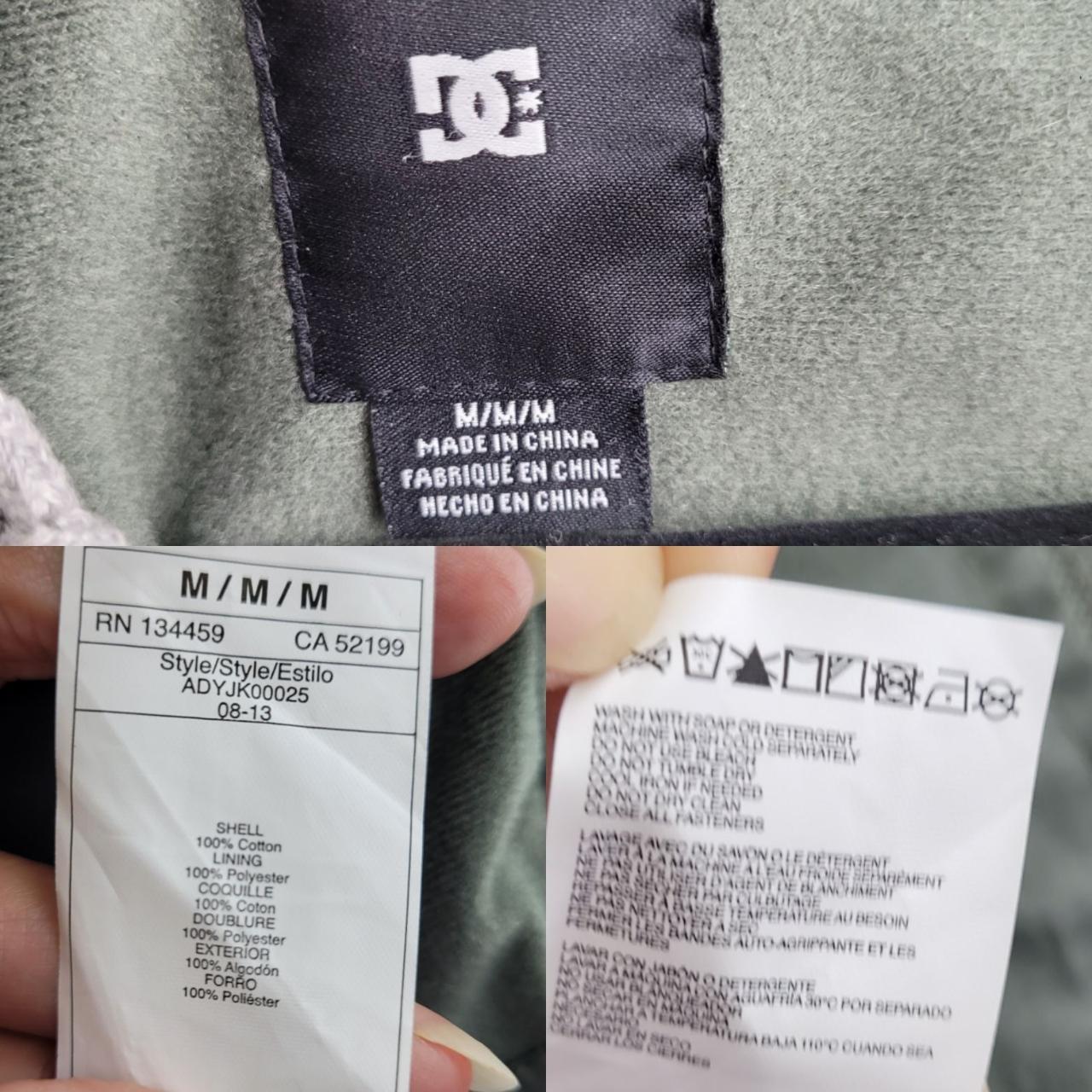 Mens DC Jacket Army Green Hooded Zip Pockets Grunge... - Depop