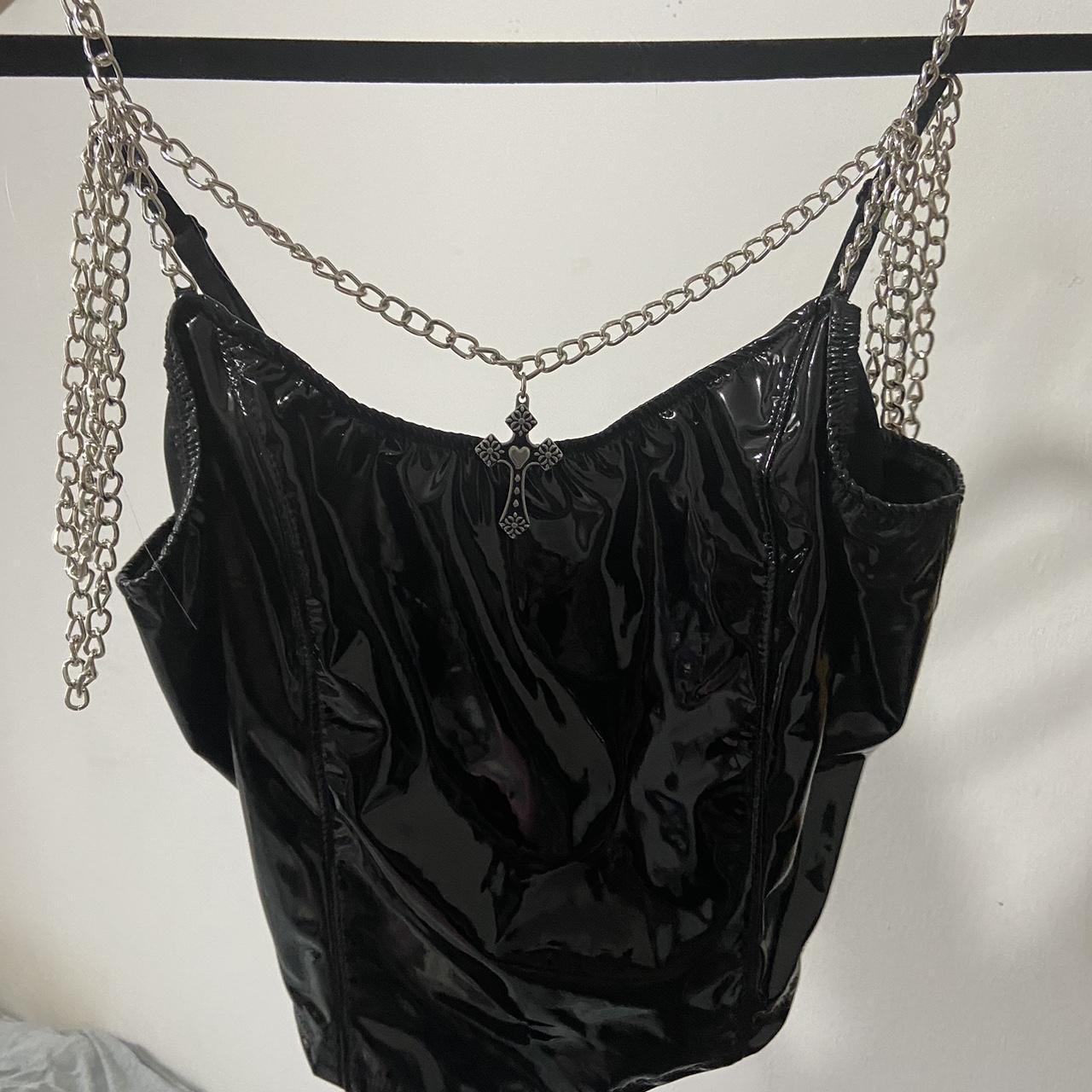 dollskill sinfully sacred corset top with chains on... - Depop
