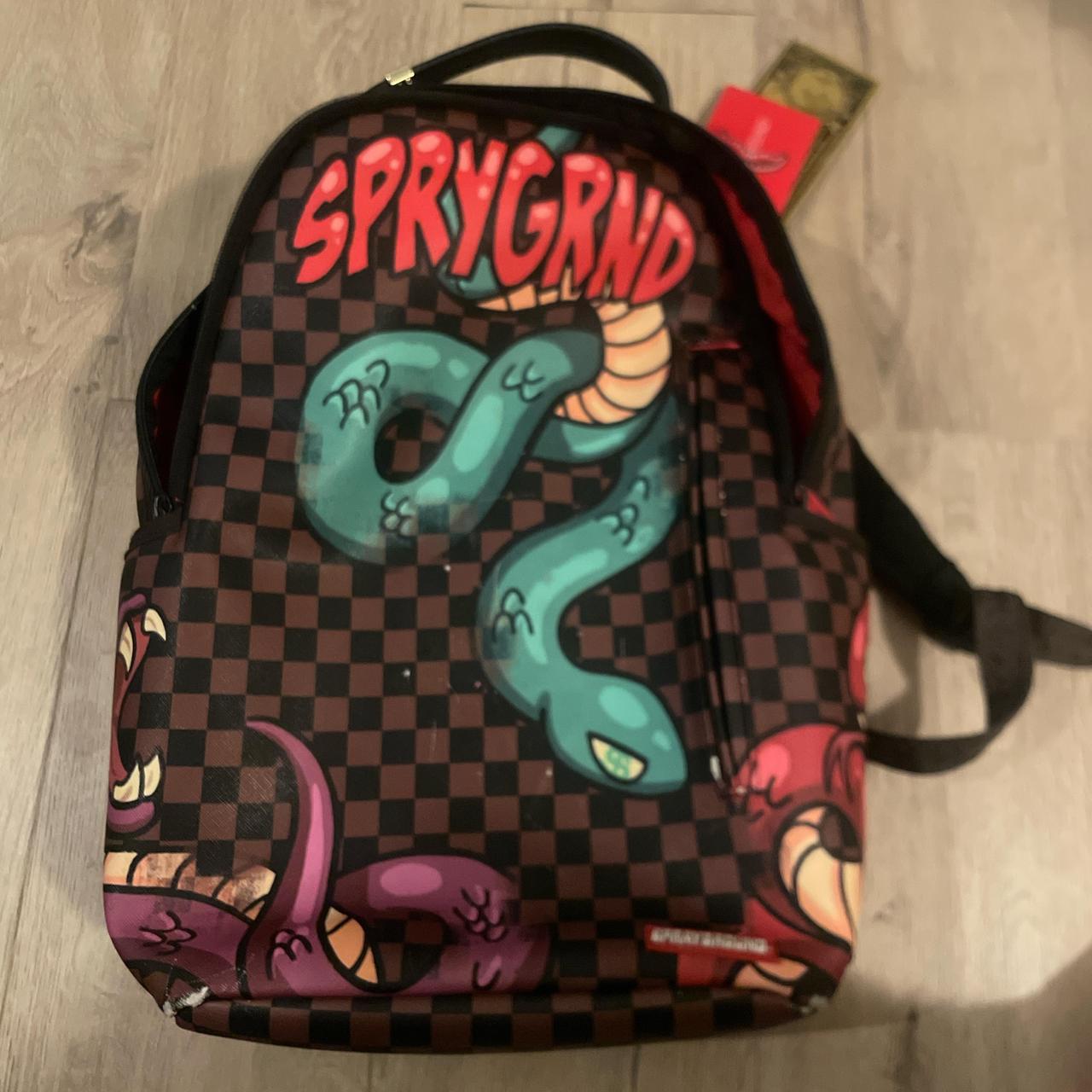Sprayground backpack neon colors, snake graphic,... | Depop