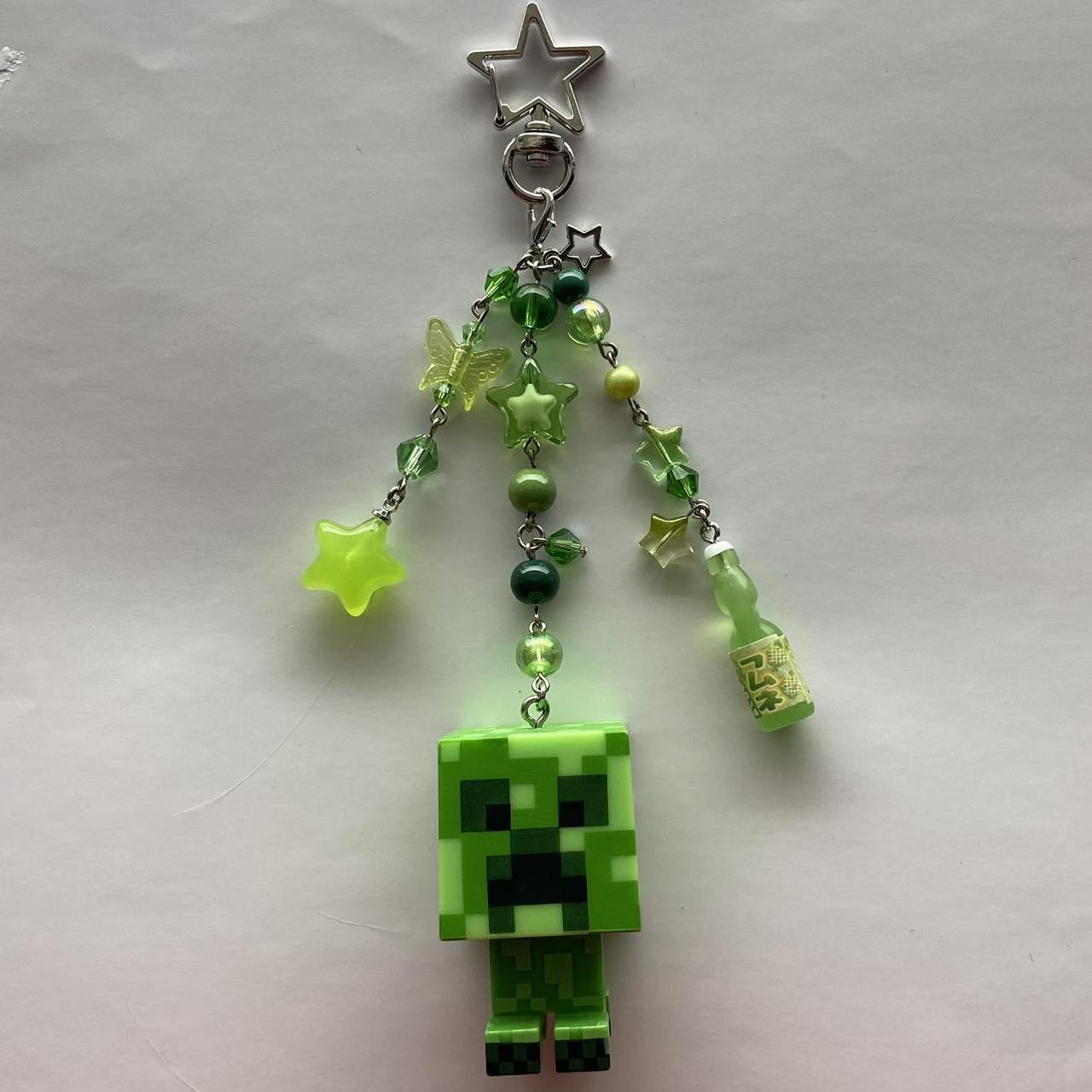 minecraft creeper keychain • handmade, handle with... - Depop
