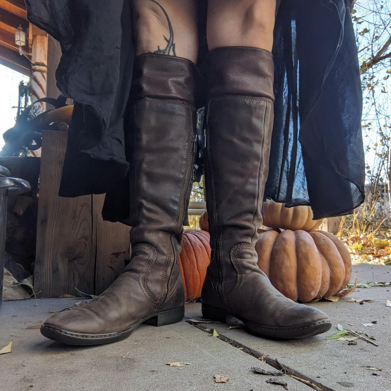 Brown leather knee high boots STYE TAGS: Pirate... - Depop