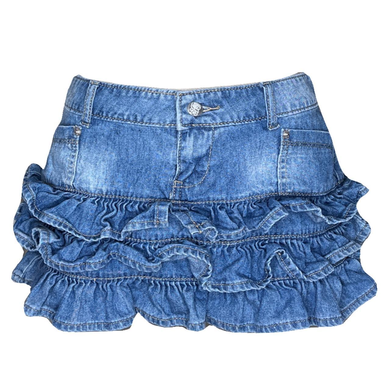 Blue Asphalt ruffle mini skirt Fits best size M/L.... - Depop