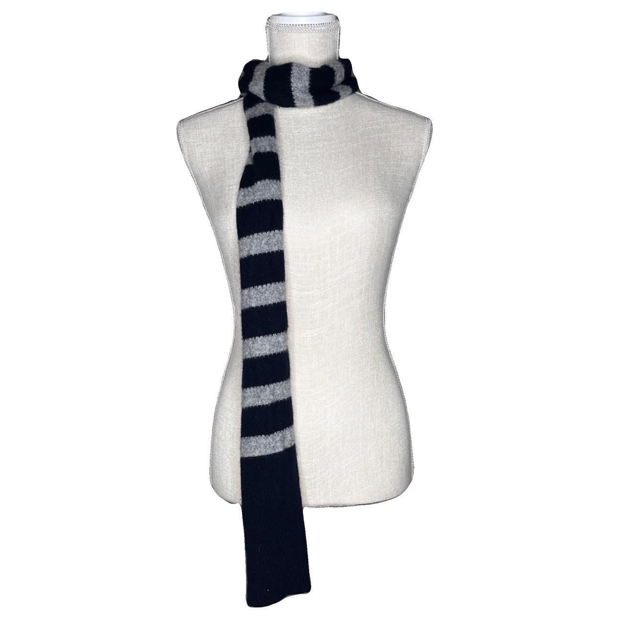 76” black and grey emo striped scarf Some holes... - Depop