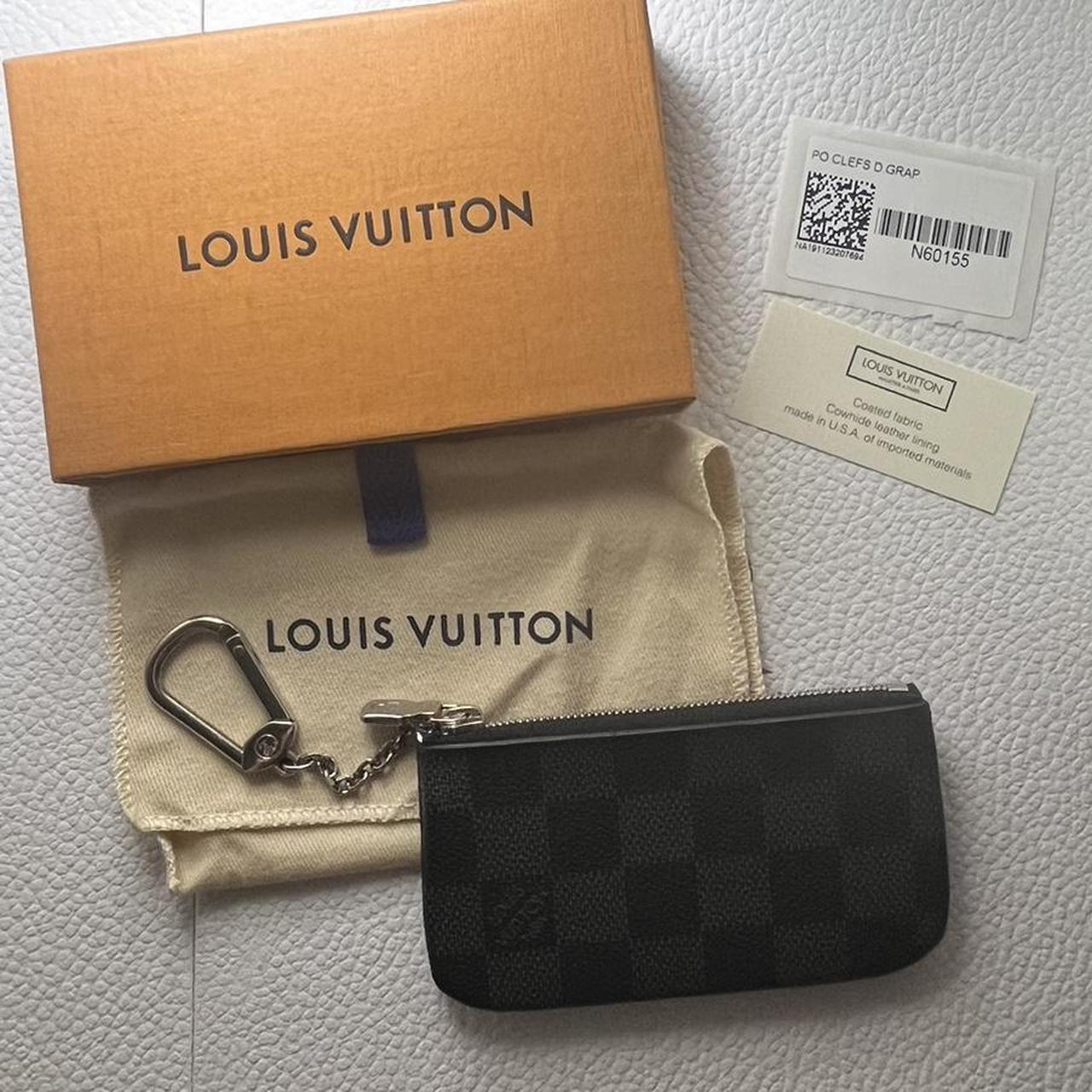 Louis Vuitton Key Pouch Damier Graphite coated... - Depop