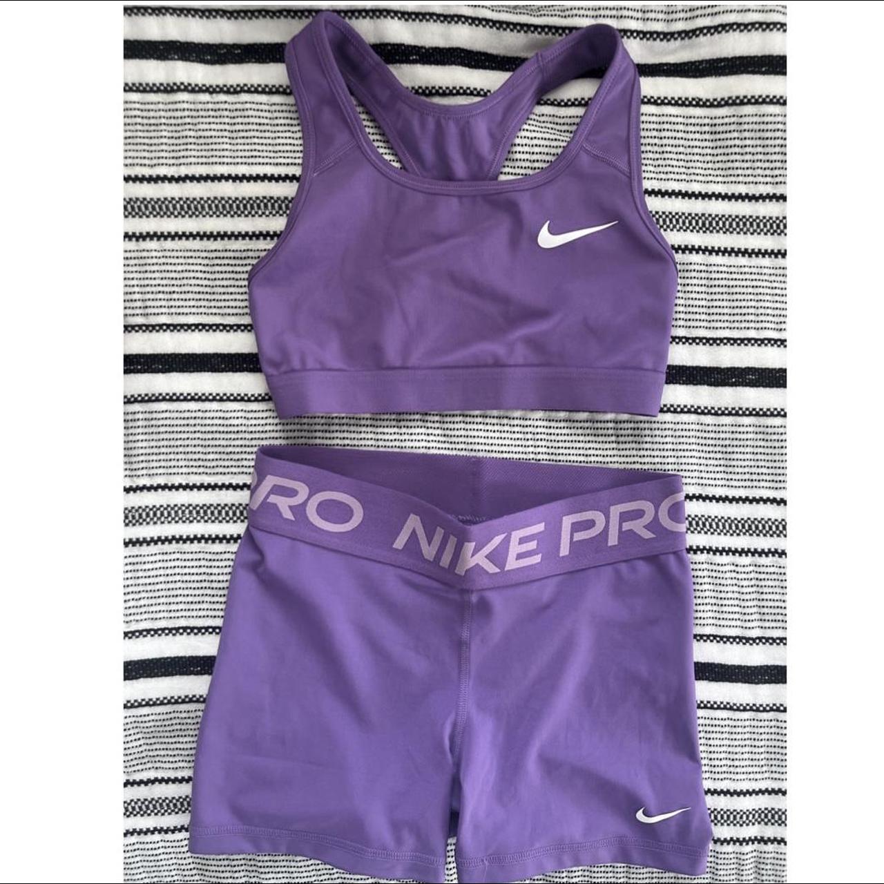 NIKE PRO DRI FIT Purple Athletic Set S Shorts... - Depop