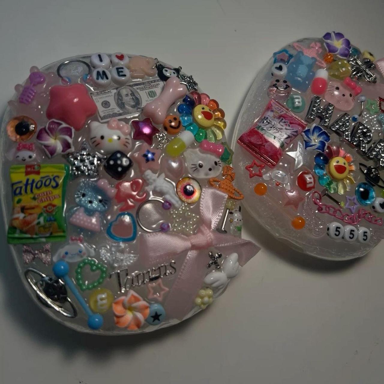 Handmade resin junk case with a pink and... - Depop