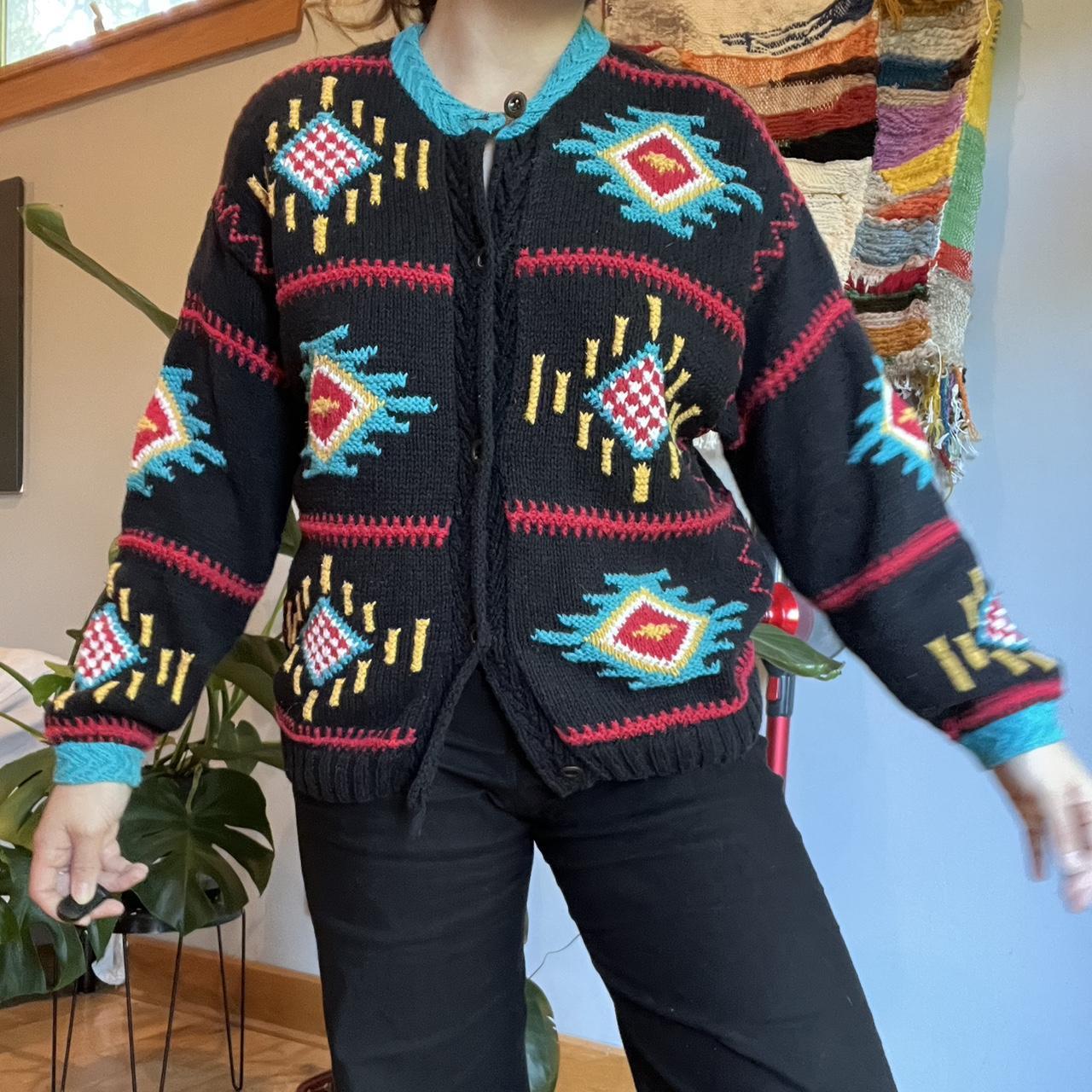Native inspired sweater Super cool button up... - Depop