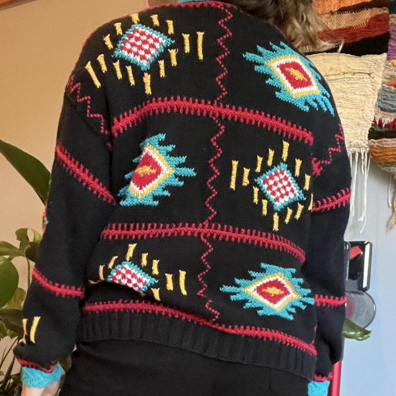 Native inspired sweater Super cool button up... - Depop