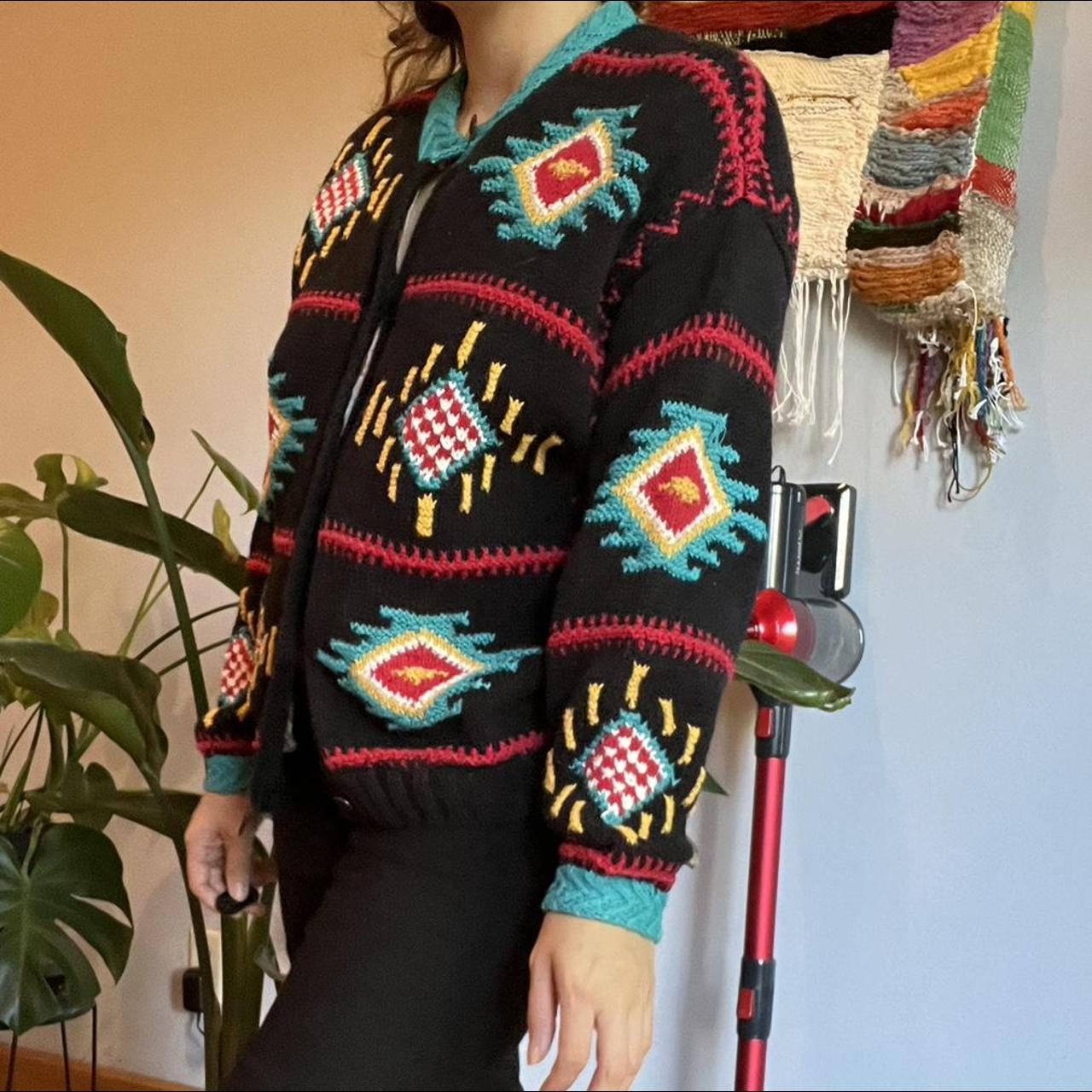 Native inspired sweater Super cool button up... - Depop