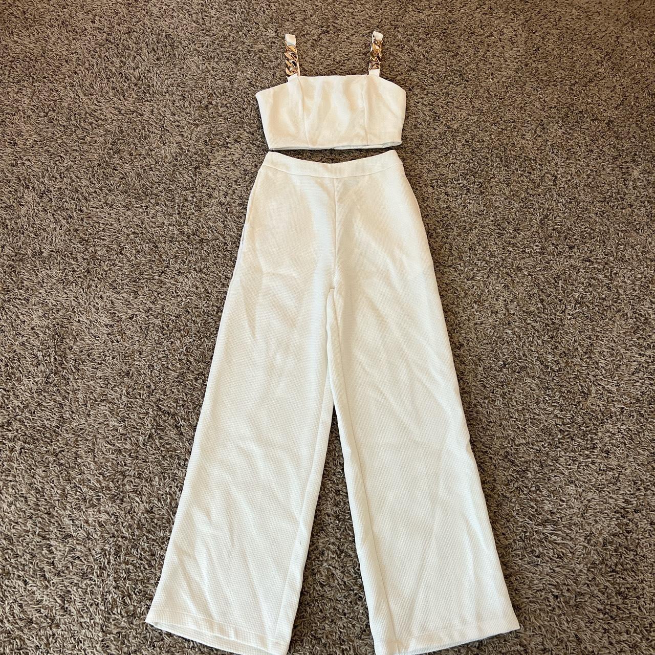 White two piece Shein set perfect for any brides to... - Depop