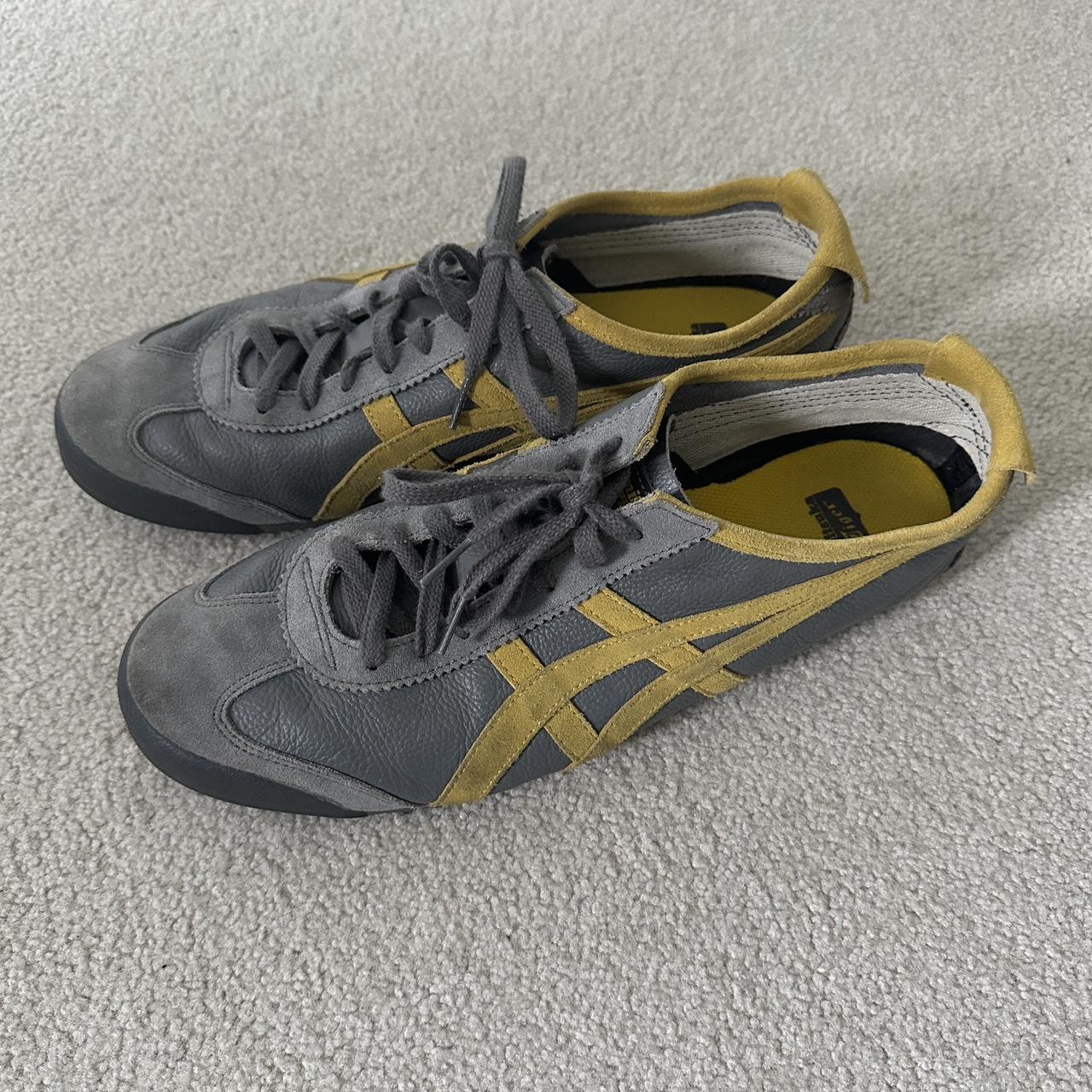 Yellow and grey Onitsuka Tiger Mexico 66 Size 12.5... - Depop