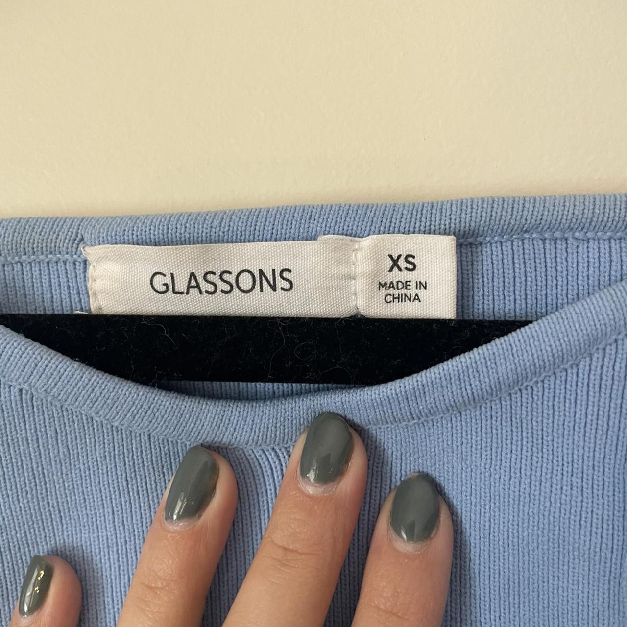 Glassons Women's Blue Crop-top | Depop