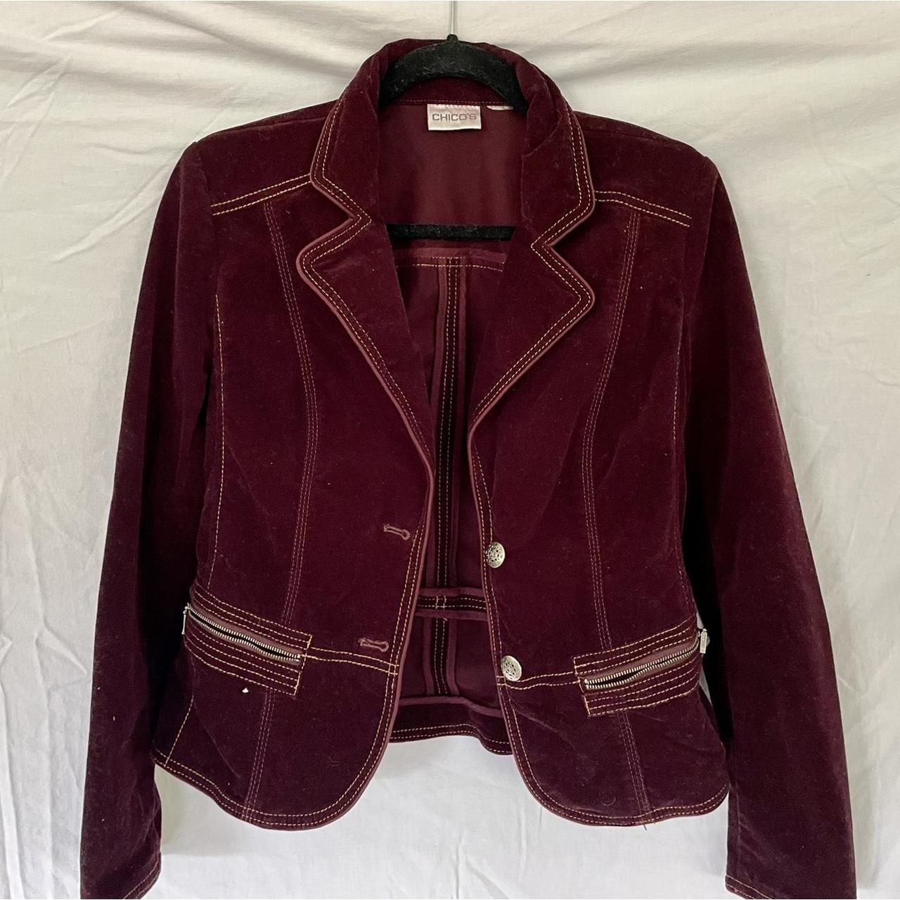 Maroon / Burgundy velvet blazer jacket Perfect for... - Depop