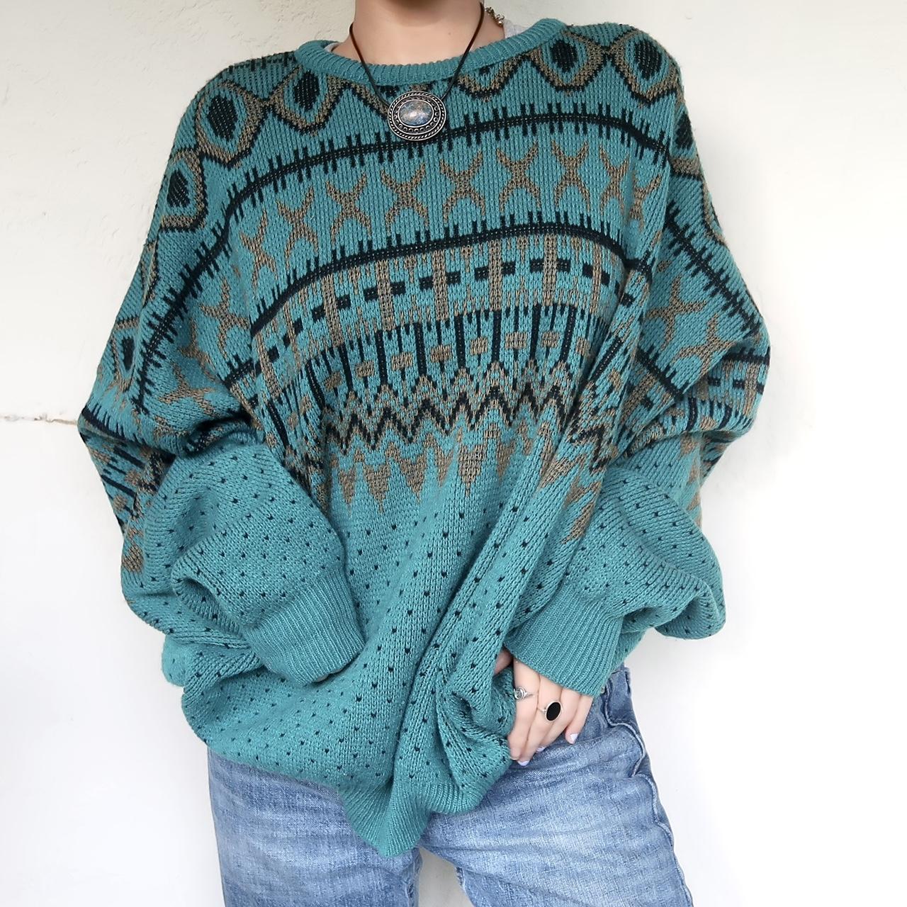 Gorgeous retro oversized vintage 80’s sweater... - Depop