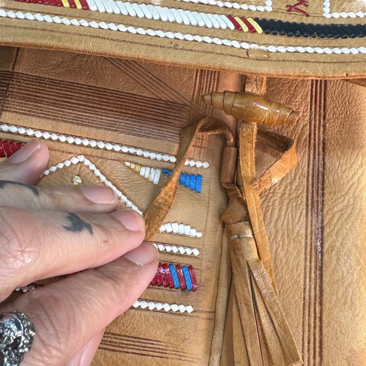 Handmade Native American leather bag This handmade... - Depop